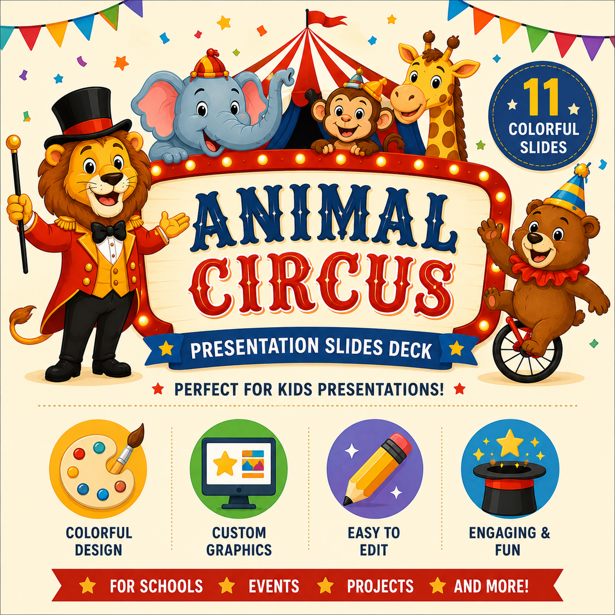 Circus Fun Presentation Theme Google Slides Deck – Artisan Shop USA
